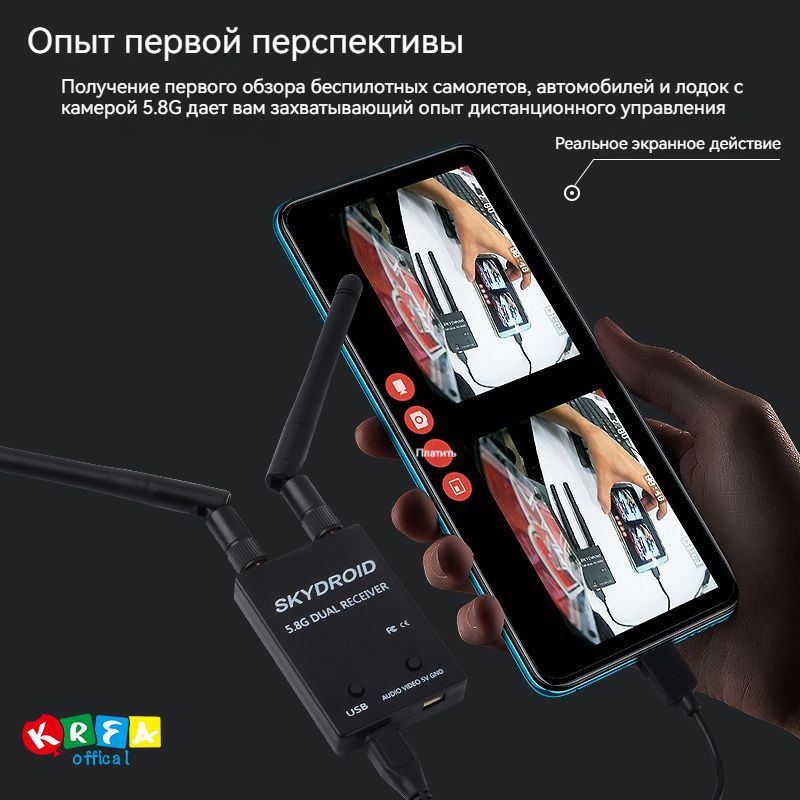 Skydroid FPV приемник 5.8G 150CH Dual антенна Video Downlink Receiver ...