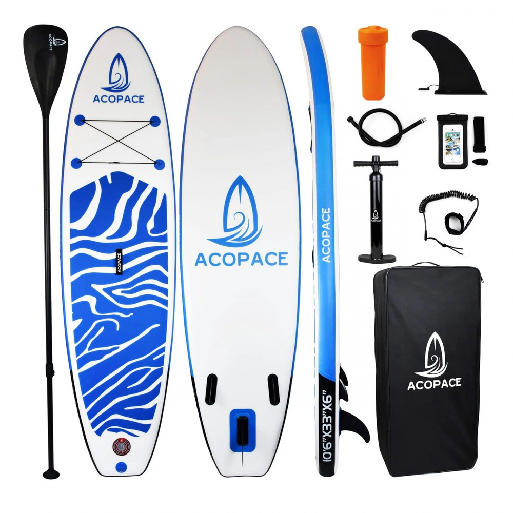 Сапборд Top Sport Acopace Ride BLUE надувной SUP (320*80*15 см) / доска для плавания сап борд ...