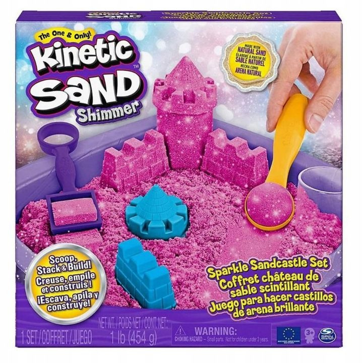 Кинетический песок Kinetic Sand - Игровой набор песка (с блестками) с ...