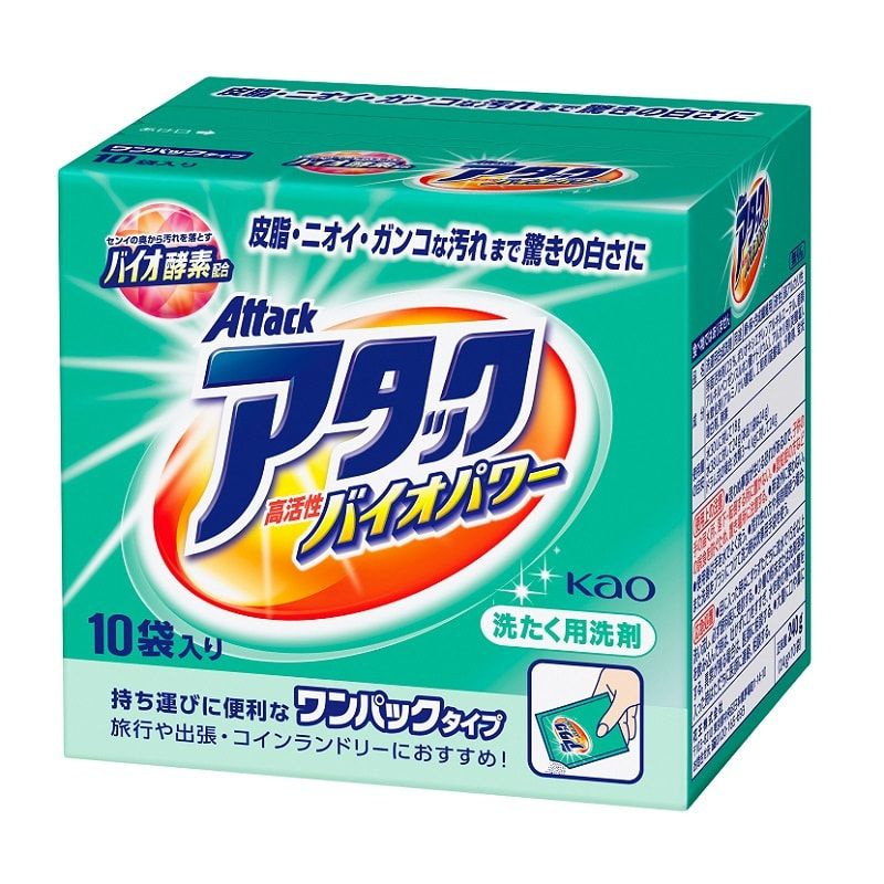 KAO "Attack Bio Power" Универсальный концентрированный стиральный порошок, с био-ферментами, 10 ...