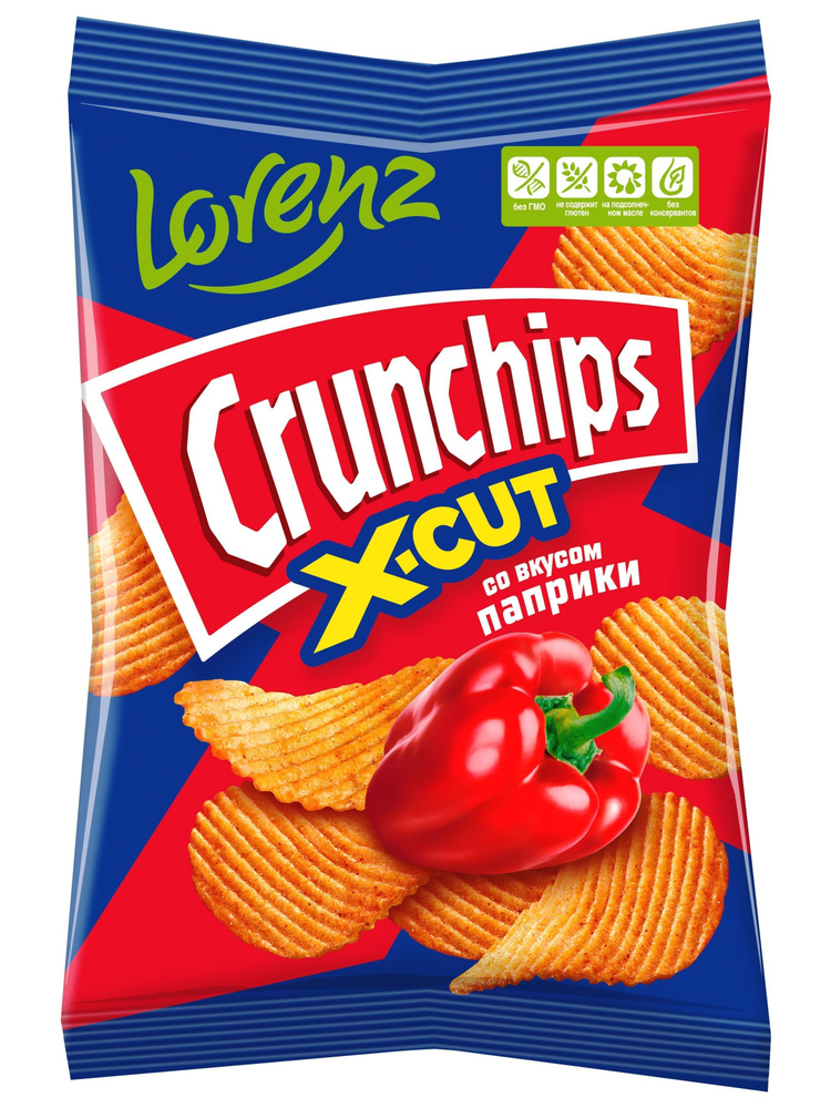 Чипсы Lorenz Crunchips X-Cut картофельные рифленые 70г со вкусом ...