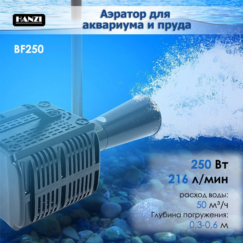 Мощный аэратор для пруда с функцией закачки воды, HAILEA BF250, 216 л ...