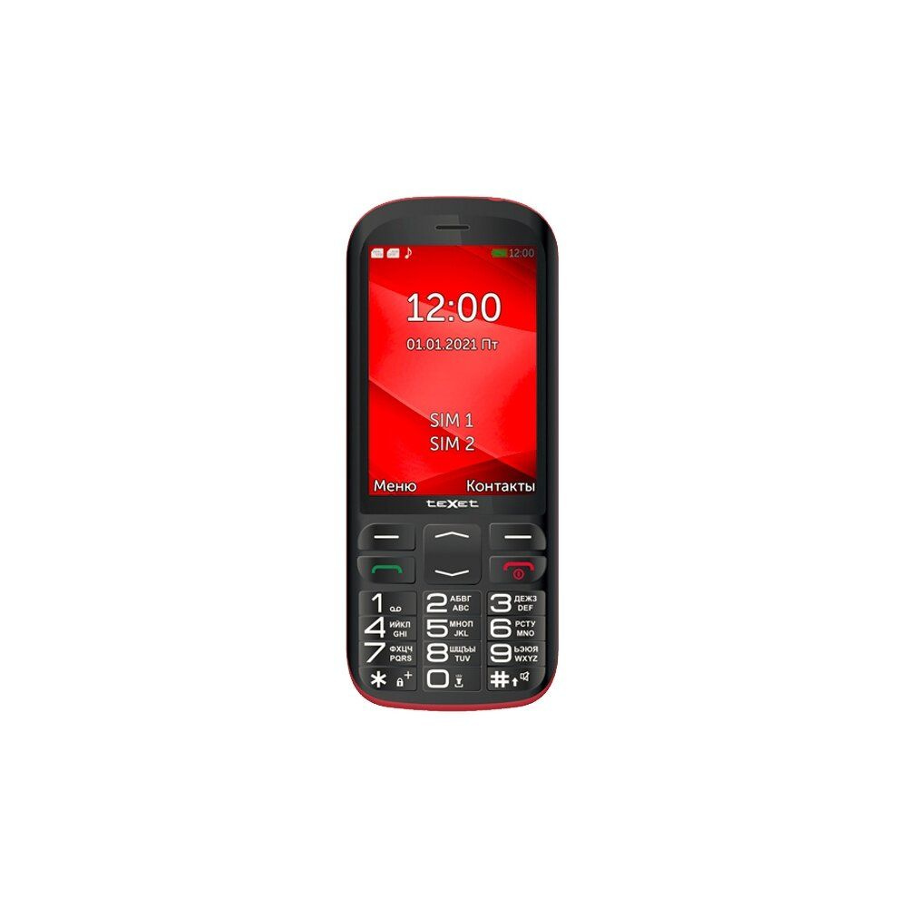 Texet Мобильный телефон TM-B409 Black/Red, красный, черный купить на ...