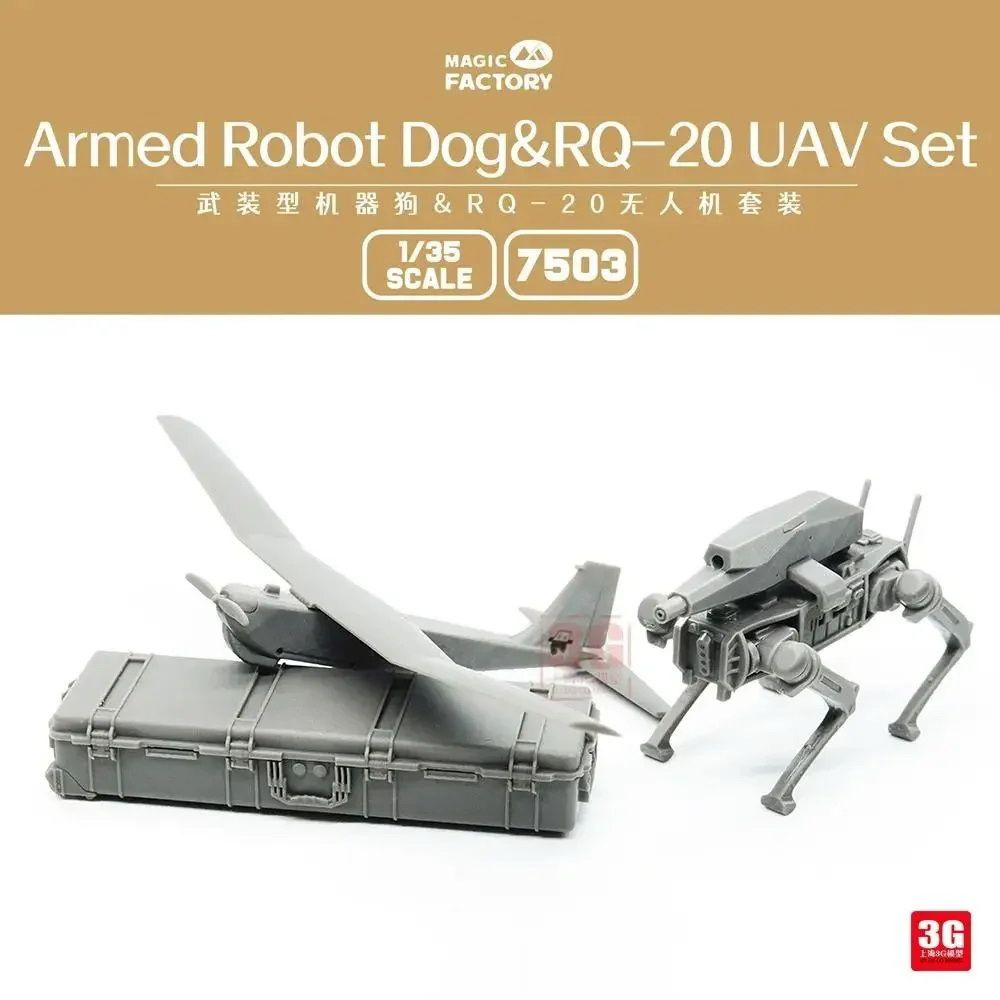 Сборная модель военной техники Armed Robot Dog & RQ-20 UAV 3D Printed ...