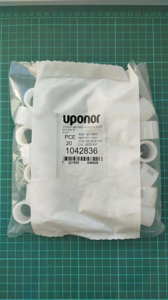 20 шт. Кольцо с упором UPONOR PEX Components Q&E белое, диаметр 20 мм ...