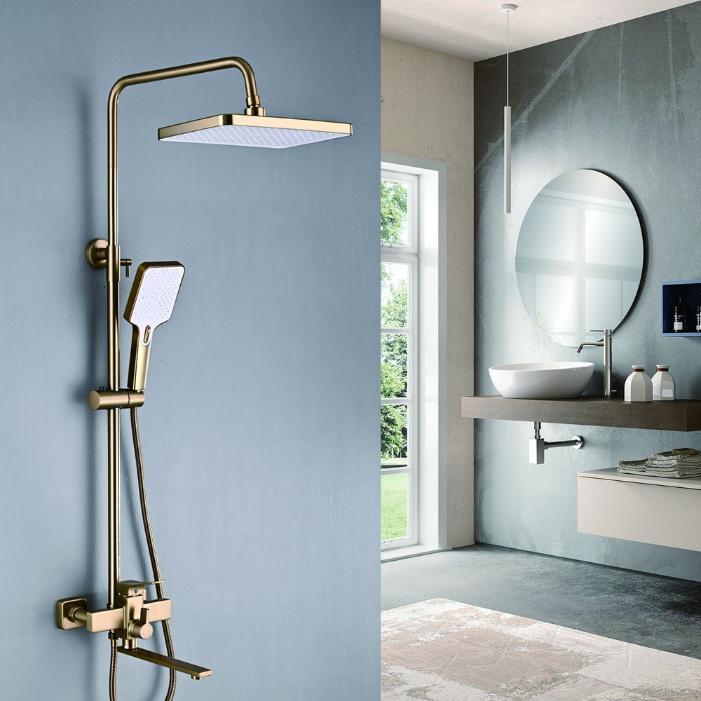 SHEVANIK Душевой комплект S61 золотой купить на OZON по низкой цене (1708664645)