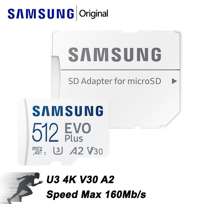 Samsung 512 ГБ Карта памяти microSDXC, microSD EVO Plus (MB-MC512KA ...
