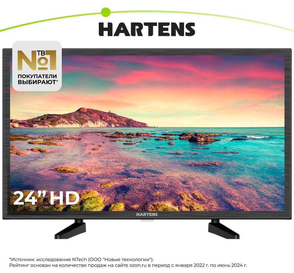 Hartens Телевизор HT-24H06B-VZ/M 24" HD, черный купить на OZON по низкой цене (856555293)