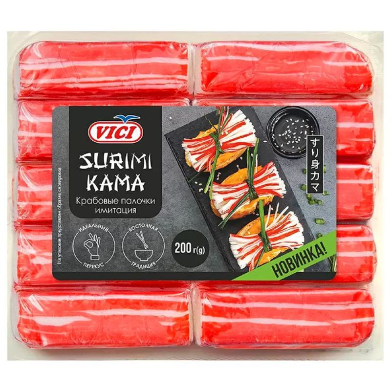 Палочки крабовые Vici Surimi Kama имитация пастеризованные, 200г купить на OZON по низкой цене ...