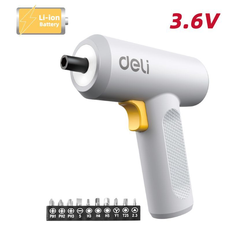 Отвертка аккумуляторная Deli DL-DP04-E3B1 (3,6В х 1,5Ач, 5Нм, 250 об ...
