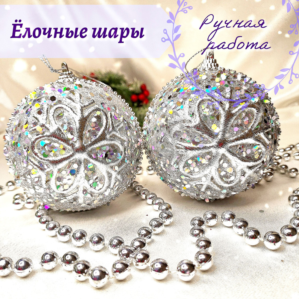 Ёлочные игрушки / Новогодние шары на ёлку 2шт / Mixtopkits купить c ...