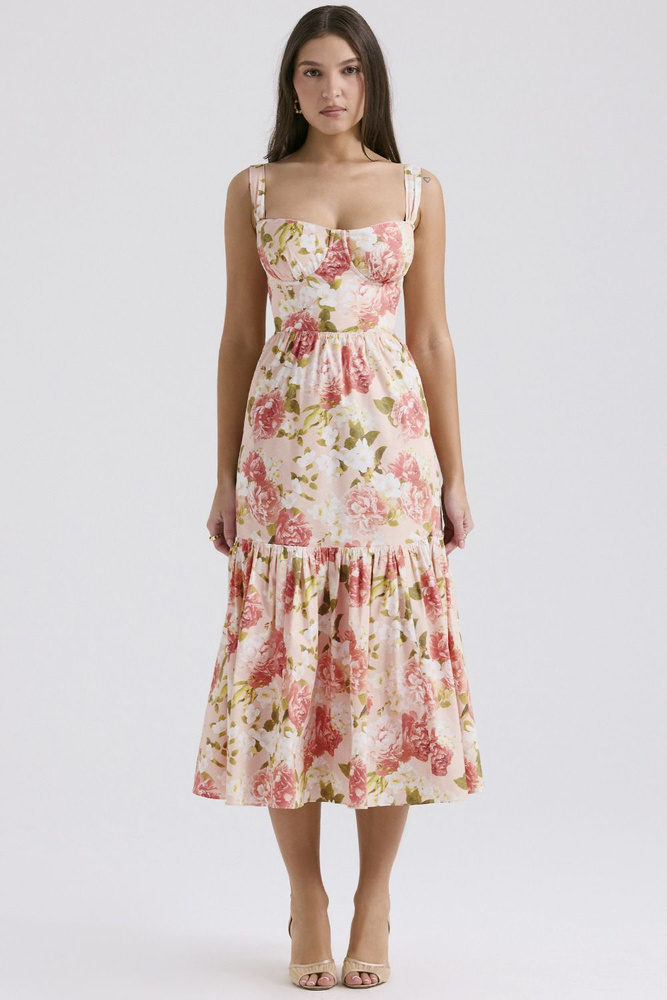 Платье Женский Cher-Neva розовое облако, зеленовато-бежевый Вечерний/праздничный Политекс ...