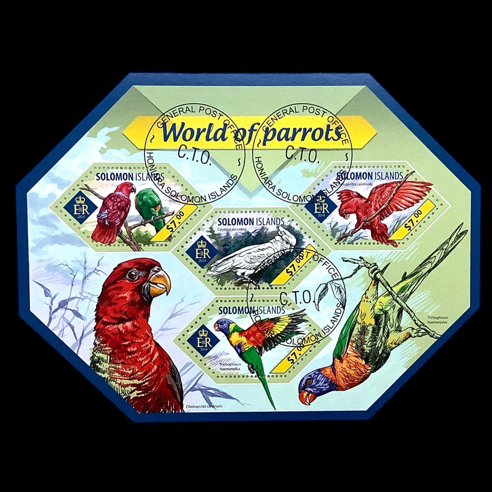 Почтовый блок Соломоновы острова "Фауна. Птицы. Попугаи" 1978 года, гашение купить на OZON по ...