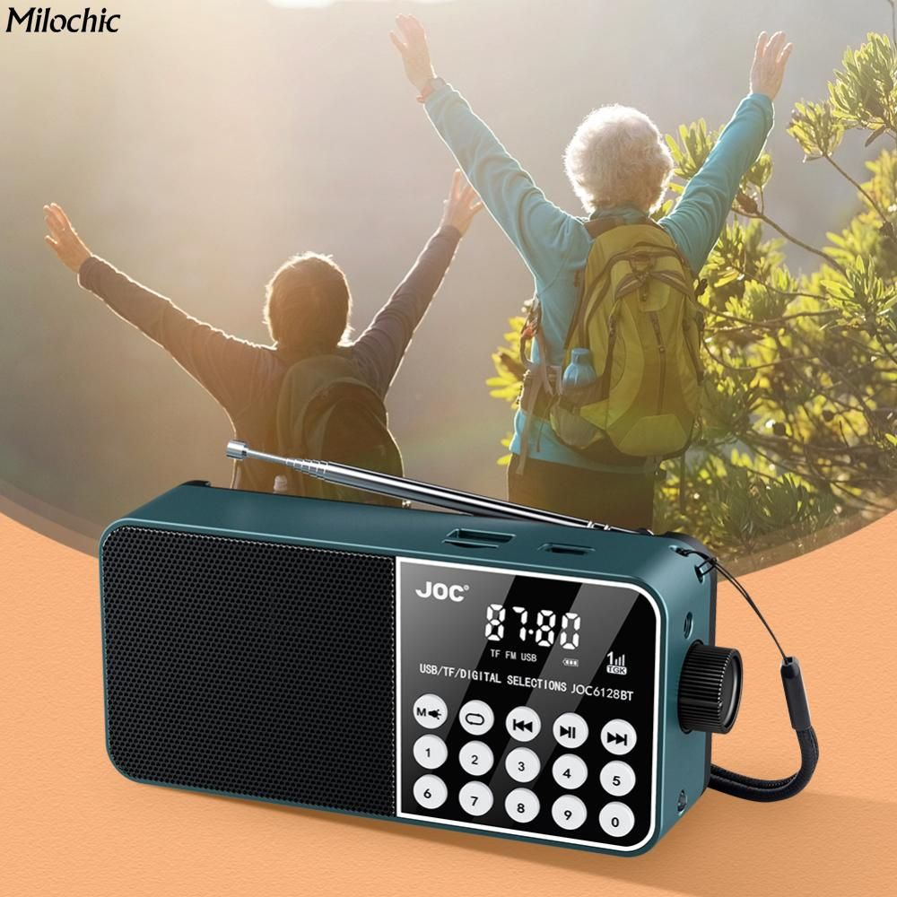 milochic Магнитола Портативное мини-радио, поддержка TF-карты, светодиодный дисплей, режим ...