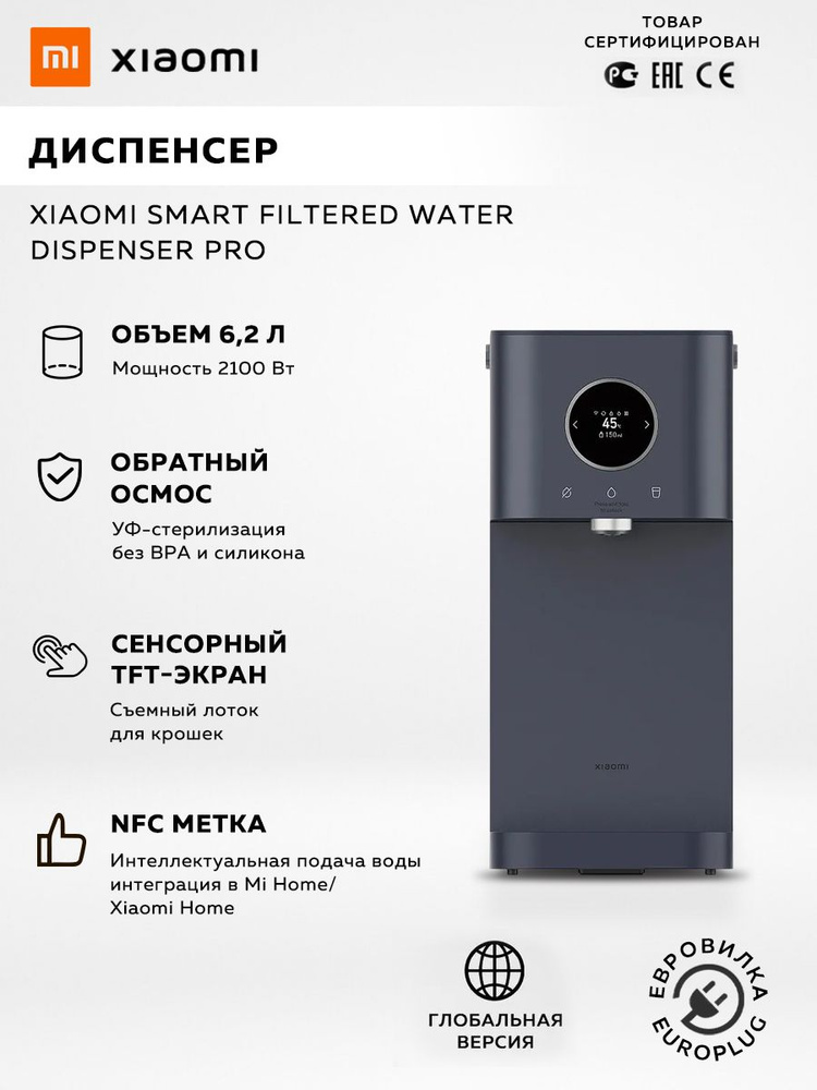 Диспенсер Xiaomi Smart Filtered Water Dispenser Pro BHR8175EU (Grey) купить на OZON по низкой ...