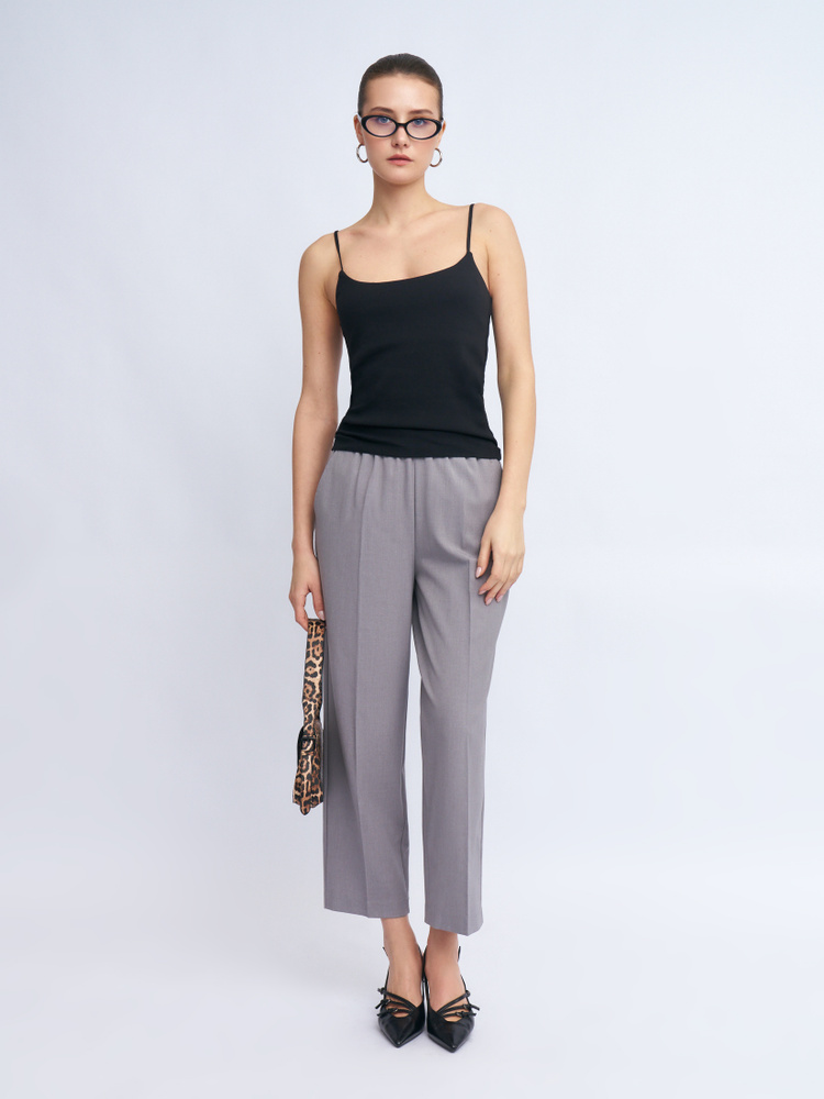 Брюки Женский Zolla джоггеры серый Вискоза, Полиэстер Повседневный, размер 48 Демисезон, рост ...