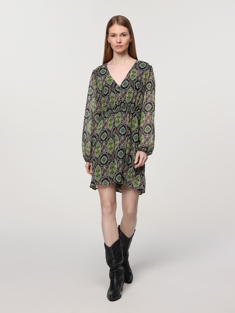 Платье Женский MANGO зеленый Полиэстер, размер 42, 44 купить c доставкой на OZON по низкой цене ...