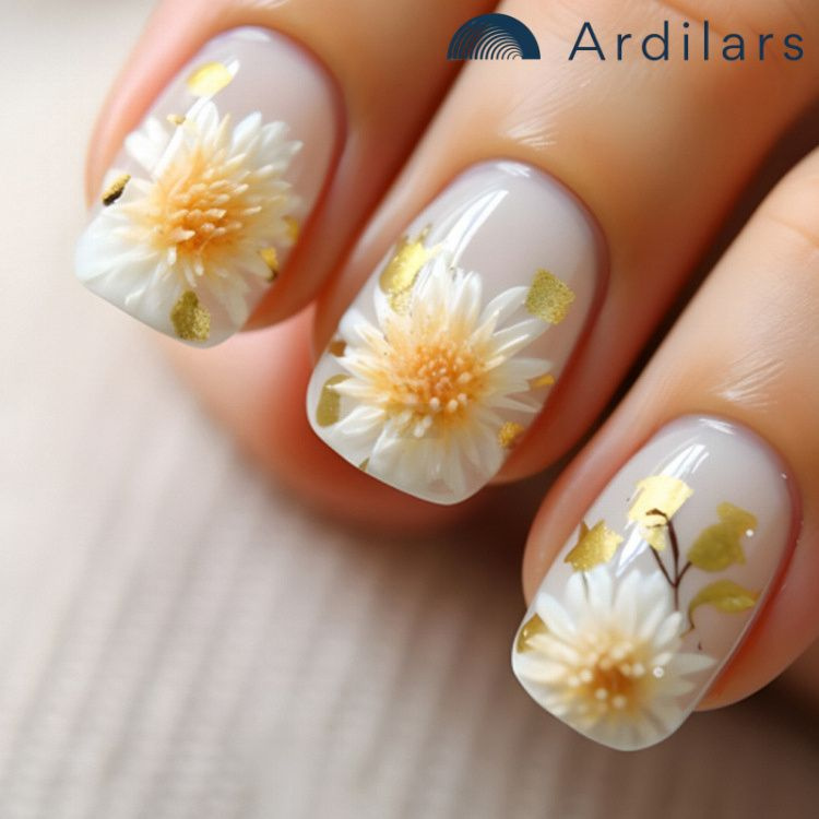 Короткие квадратные накладные ногти ромашки 24 шт клей купить на Ozon по низкой цене