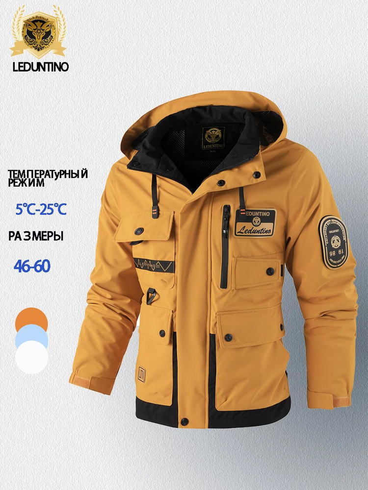 Куртка Женский, Мужской LEDUNTINO Карманы желтый лацканы Полиэстер ...