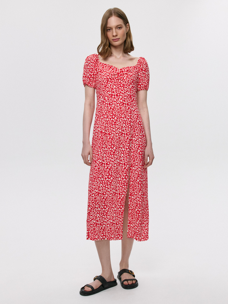 Платье Женский SELA красный Повседневный, размер 42 купить c доставкой на OZON по низкой цене ...