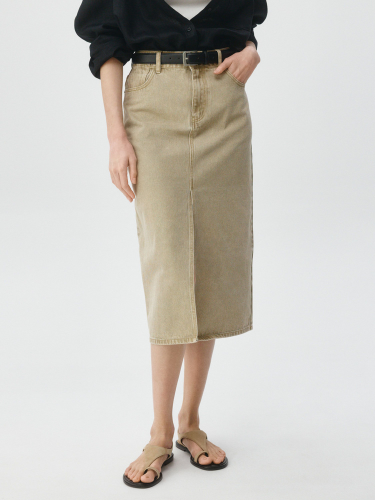 Юбка Женский SELA коричневый, размер 50 Лето купить c доставкой на OZON по низкой цене (2125020654)