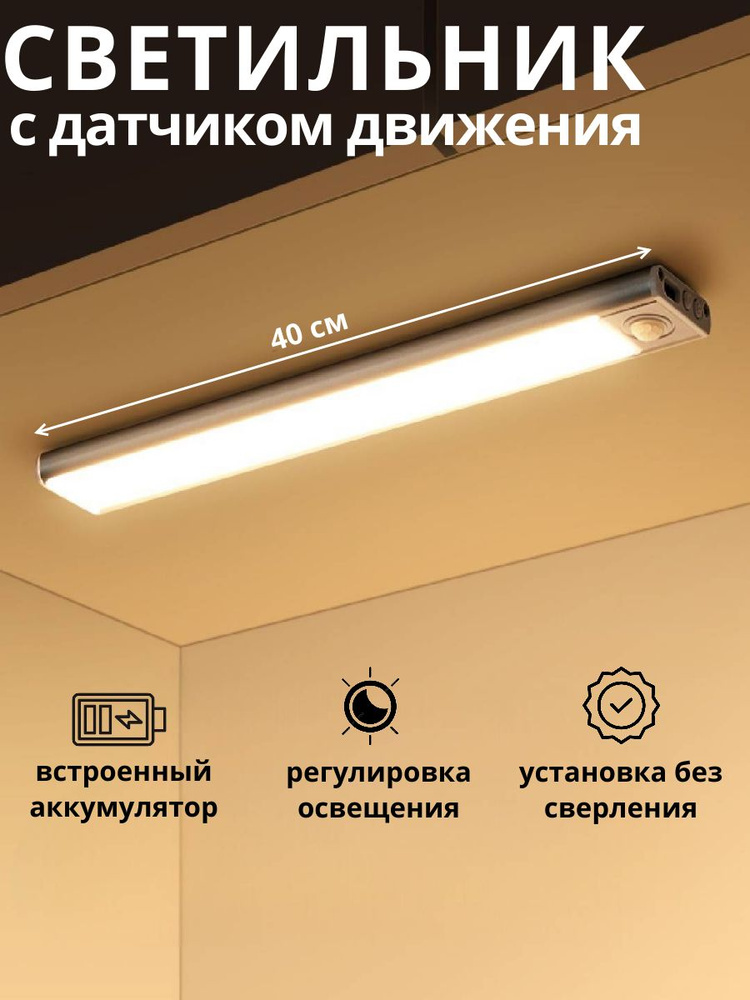 Беспроводной светодиодный светильник с датчиком движения на клипсах ...