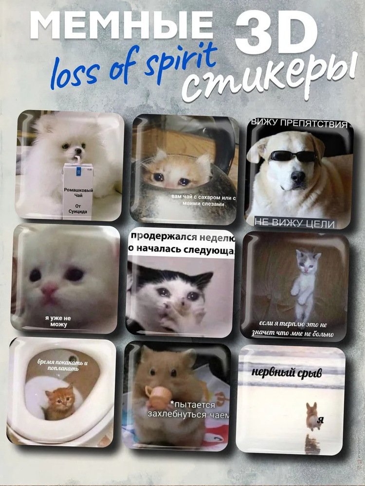 3D стикеры на телефон мемы с котиками купить на OZON по низкой цене ...