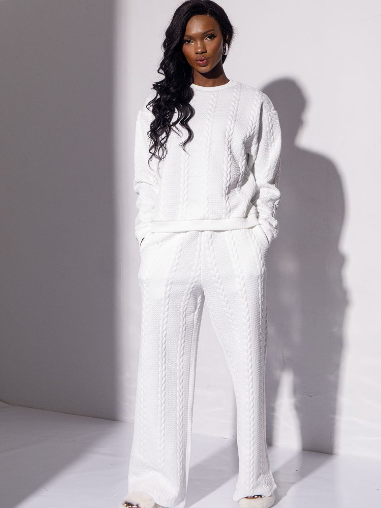 Костюм спортивный Женский El'starme Повседневный белый глянец, размер 5 ...