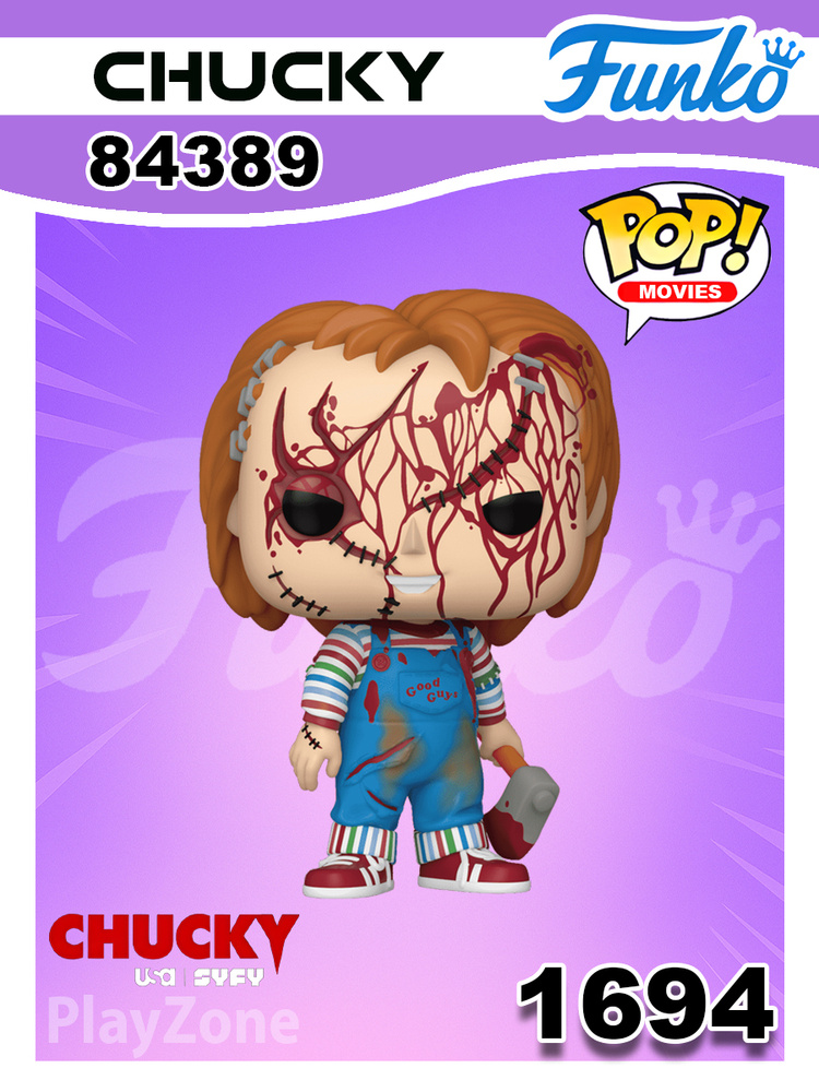 Funko Bloody Chucky with Axe and Stitches EE Exclusive + Pop Protector ...