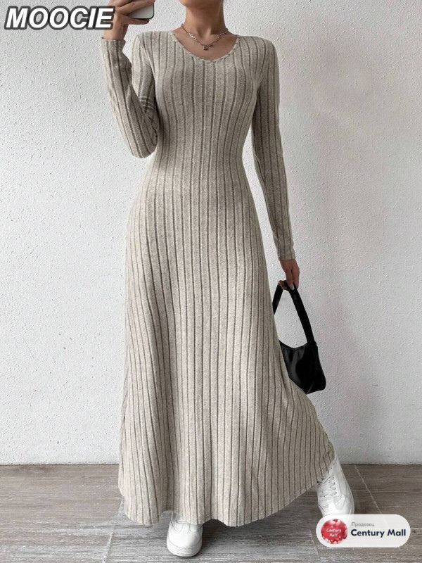 Платье Женский MOOCIE хаки платье-свитер Повседневный Длинный, размер 46 купить c доставкой на ...
