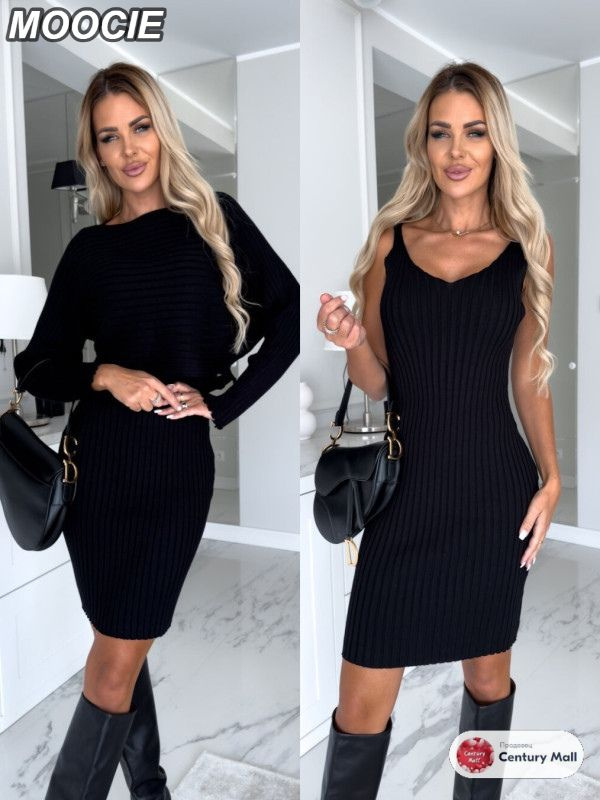 Платье Женский MOOCIE черный Повседневный, размер 42 купить c доставкой на OZON по низкой цене ...