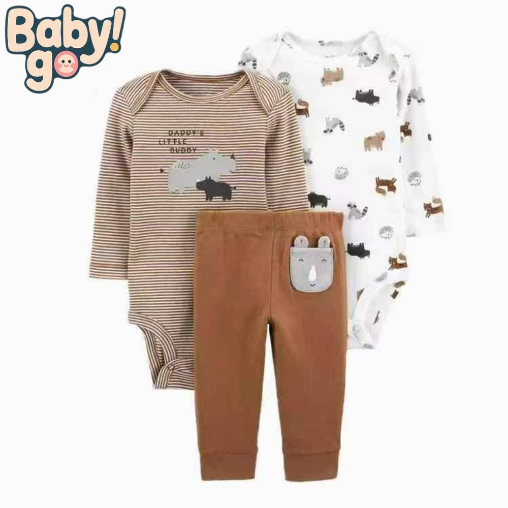 Боди для малышей Мальчики Carter's Кнопки, размер 24 Короткий Животные, Однотонный Аппликация ...