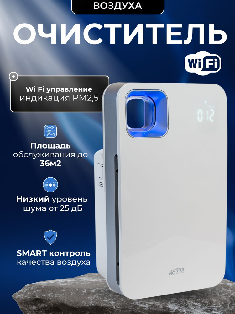 Очиститель воздуха для дома с УФ 2,5PM с Wi Fi + Ионизатор. Фотокаталитический воздухоочиститель ...