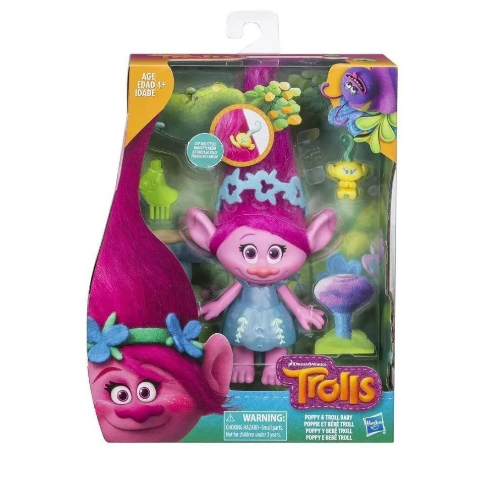 Фигурка Тролли Розочка с малышом (E0355) Trolls: Poppy & Troll Baby ...