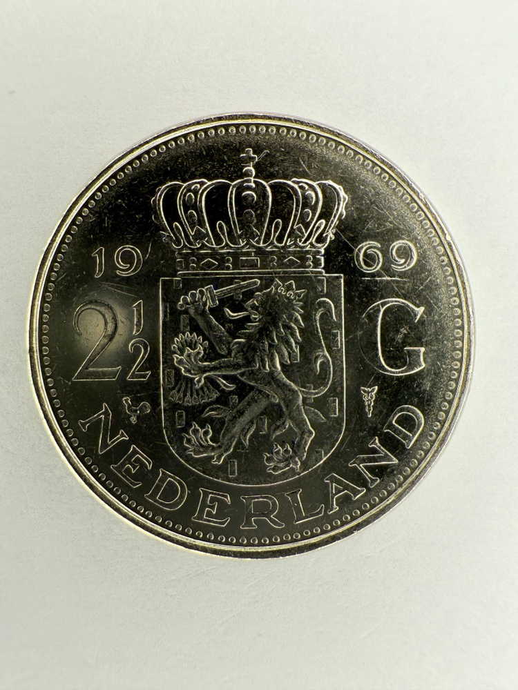 Монета Нидерланды 2 1/2 гульдена 1969 год XF KM#191 купить на OZON по низкой цене (3142219529)