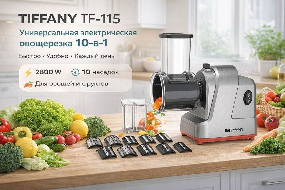 Универсальная электрическая овощерезка 10в1 TIFFANY TF-115 купить на ...