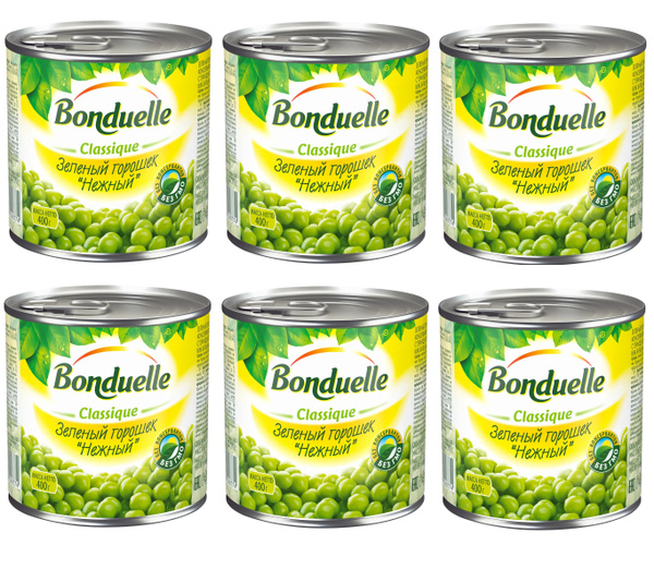 Bonduelle горошек нежный 425мл (Набор из 6 банок) купить на OZON по низкой цене (1940417782)