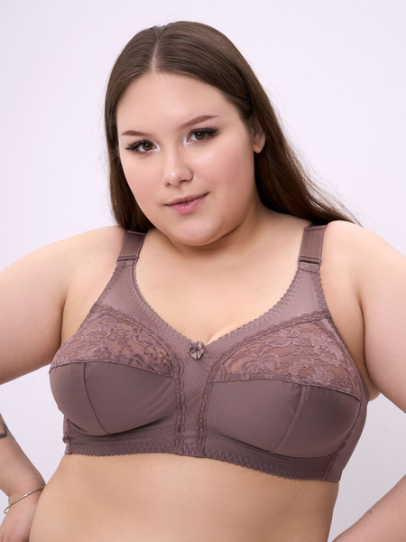 Бюстгальтер Женский AMITEYA без косточек, классическая чашка, размер 100G кофейный Полиамид ...