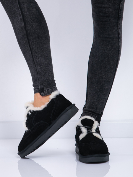 Угги Женский Ascalini черный Замша натуральная Зима 8 Россия Водоотталкивающая пропитка купить c ...