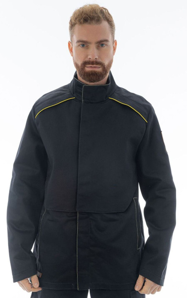 Куртка рабочая Мужской BRODEKS, размер 50, 52 черный, рост 170-176 Хлопок Однотонный Липучки ...