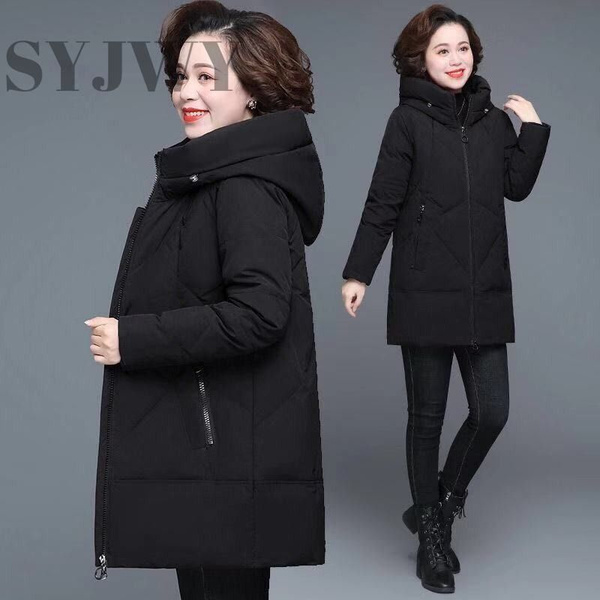 Пуховик Женский SYJWY Карманы черный Лавсан, размер 56 Длинный Зима прямой Китай купить c ...