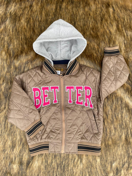 Куртка Мальчики, Девочки THANHDAT пыльный бежевый Полиэстер, размер 116 Длинный Демисезон ...