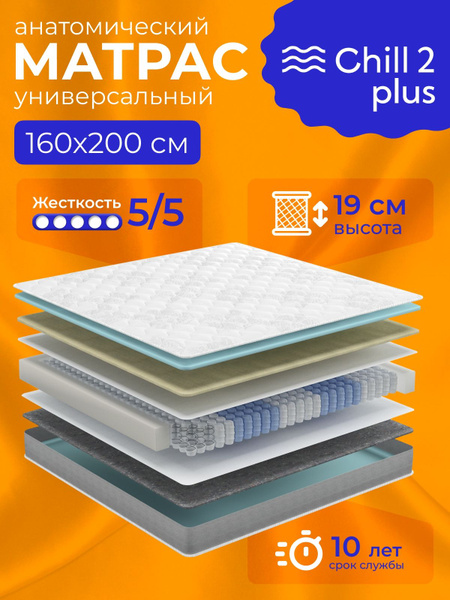Матрас Chill 2 Plus, Независимые пружины, 160x200 см купить c доставкой ...
