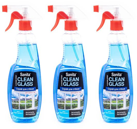 Sanita Спрей для стекол Clean Glass, горная свежесть, 500 мл, 3 уп ...