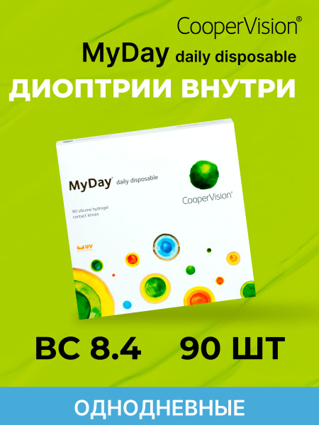 CooperVision MyDay Daily Disposable (90 линз) +3.75 R 8.4 купить на ...