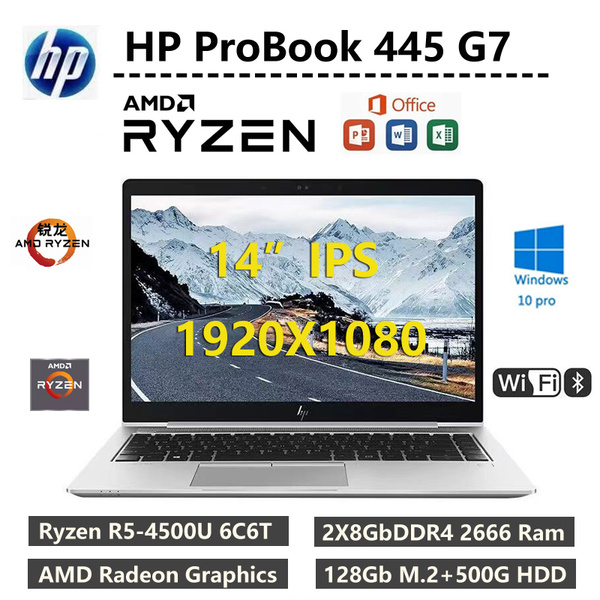 Ноутбук HP, 14, 14" ProBook 445 G7, AMD Ryzen 5 4500U, 16 ГБ, 500, AMD Radeon Graphics ...