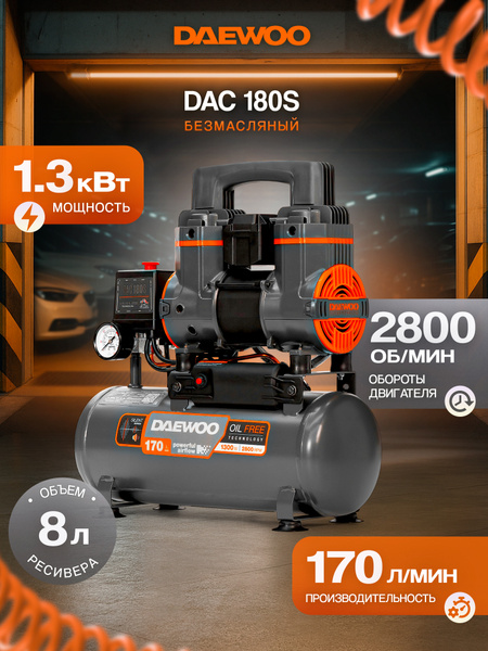 Поршневой компрессор DAEWOO DAC 180S (1.3 кВт, 180 л/мин) купить на ...