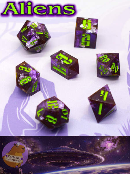 "Aliens" Дайсы для ДнД, кости, кубики, ручной работы (DnD, Dungeons and ...