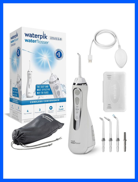 Ирригатор Waterpik WP-580 Cordless Advanced 2.0 беспроводной, белый, 4 ...
