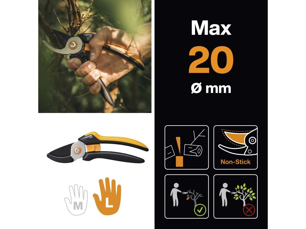 FISKARS Секатор садовый контактный Solid P361 - острые лезвия, чистый ...